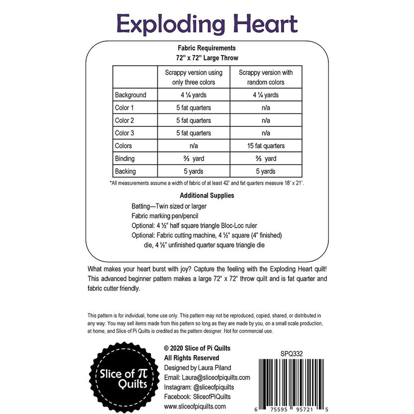 Exploding Heart Quilt Pattern