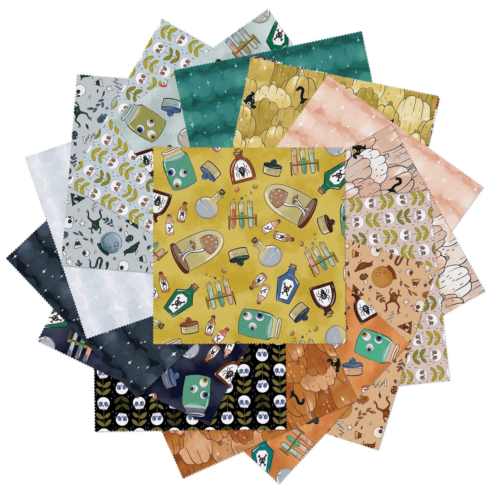 Spellbound Fabric Collection - Eye of Newt Blue