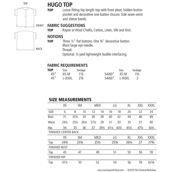 Hugo Top Pattern