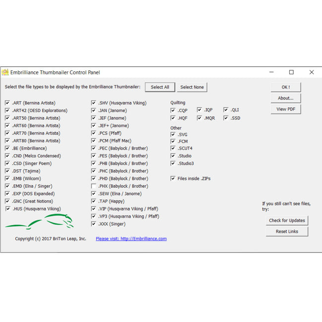Embrilliance Thumbnailer Embroidery Software