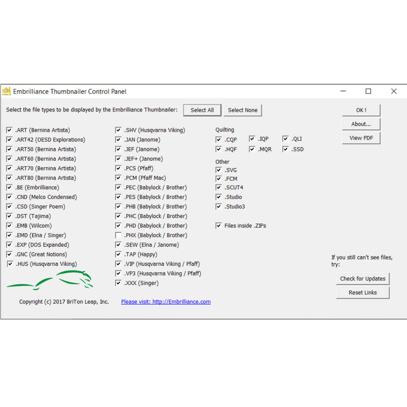 Embrilliance Thumbnailer Embroidery Software