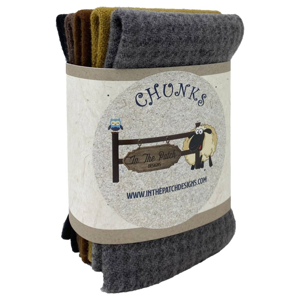 In the Patch Designs, 5-pc Wool Chunks (9" x 10")