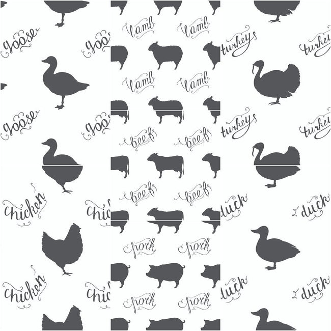 Animal Silhouettes & Names Fat Quarter Bundle - 7 Pieces