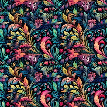 Artistic Floral Motifs Fabric