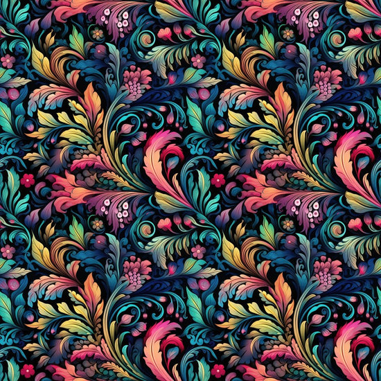 Artistic Floral Motifs Fabric