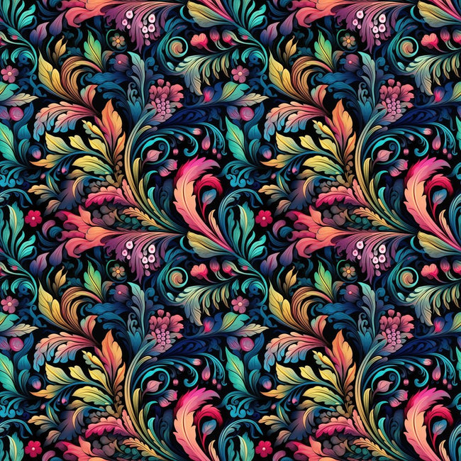 Artistic Floral Motifs Fabric