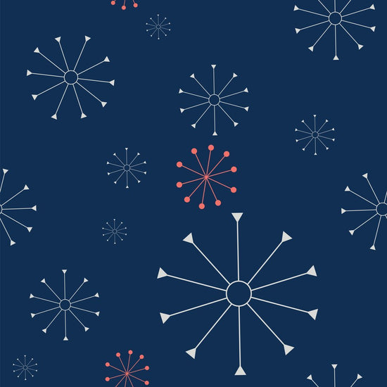 Atomic Geometric Pattern #5 Fabric - Blue