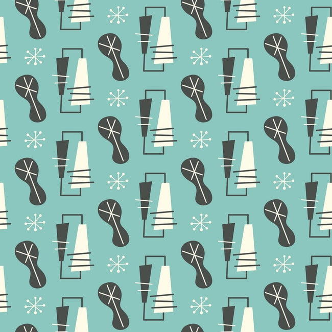 Atomic Pattern #2 Fabric - Blue