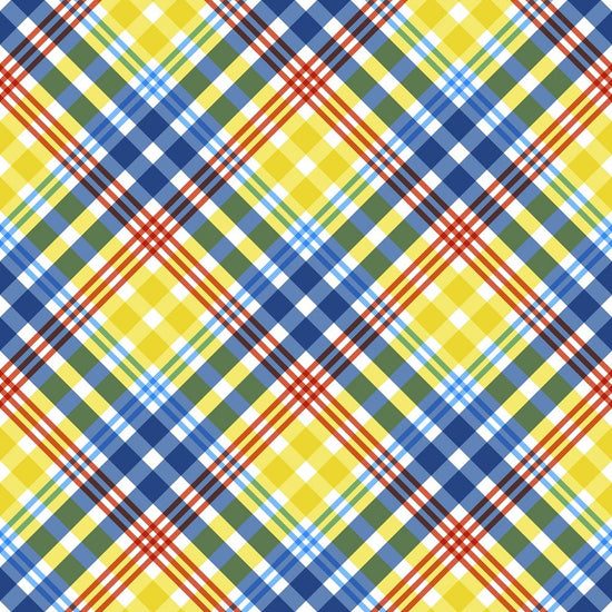Autism Awareness Diagonal Gingham Fabric