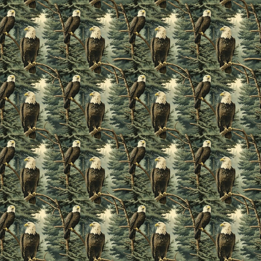 Bald Eagle in Tree Fabric