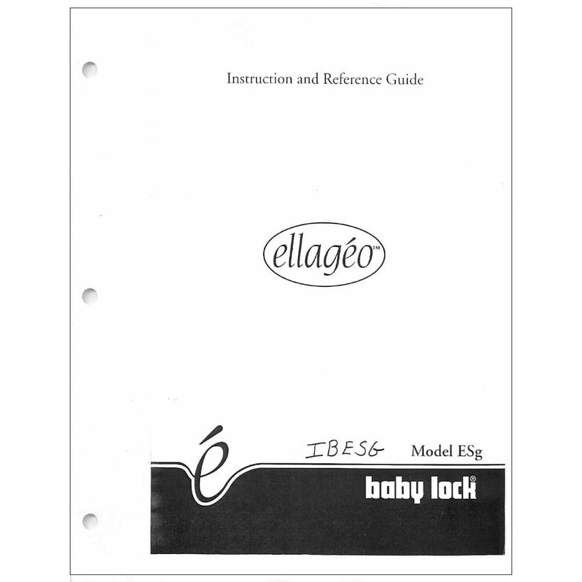 Babylock ESG Ellageo Instruction Manual