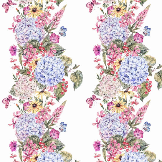 Blooming Hydrangea Floral Fabric - Multi