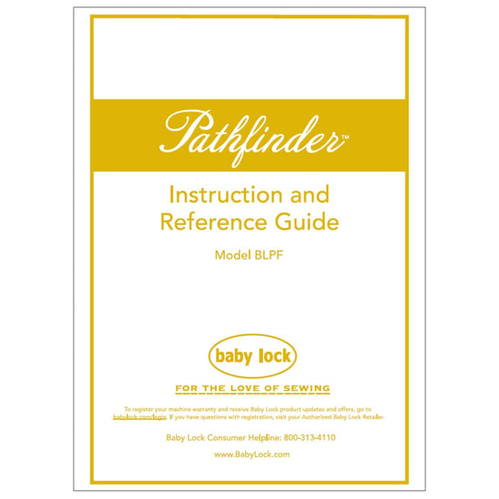Babylock BLPF Pathfinder Instruction Manual