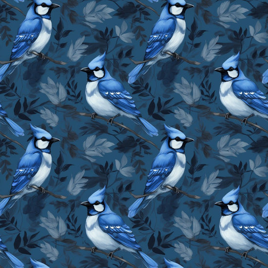 Blue Birds Pattern #1 Fabric