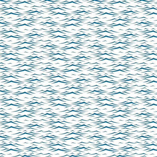 Blue Ocean Waves Fabric