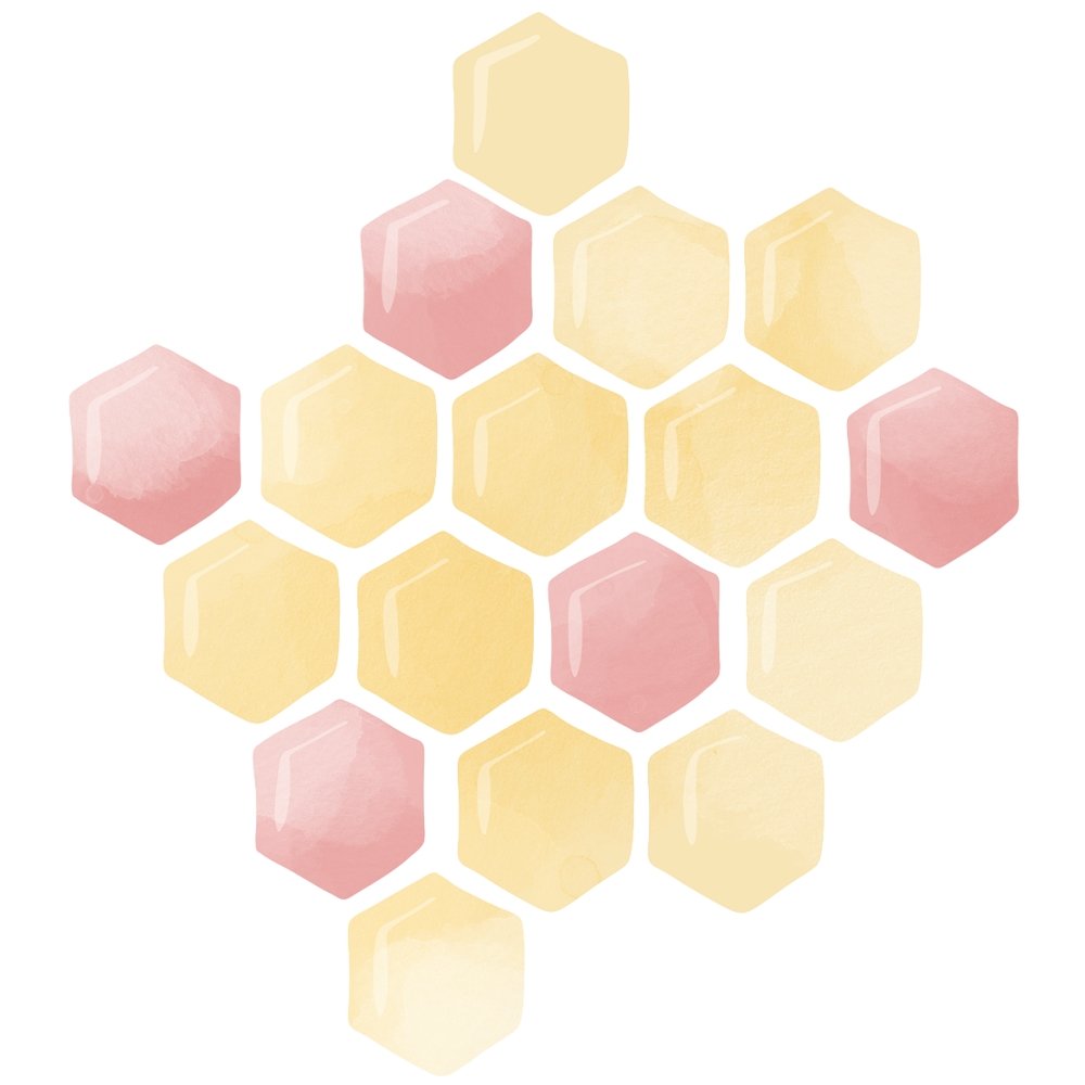Bumble Bee Bear Honeycomb Fabric Panel
