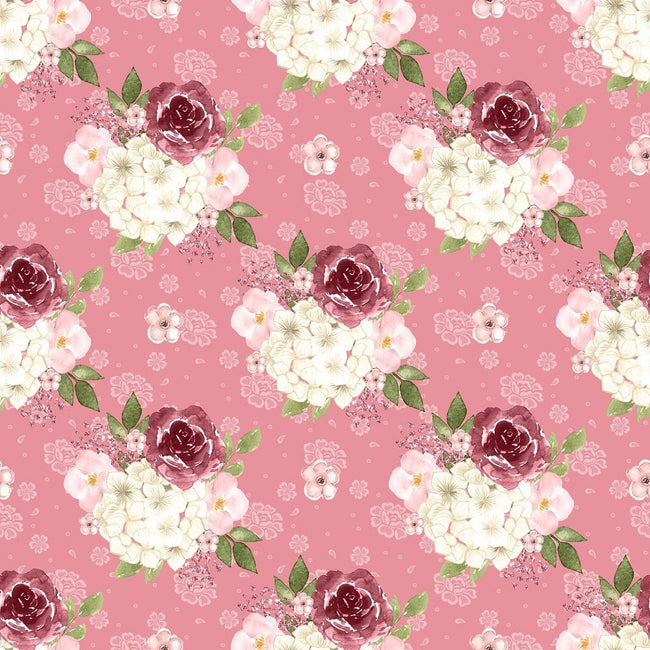 Canyon Rose Floral Fabric - Pink