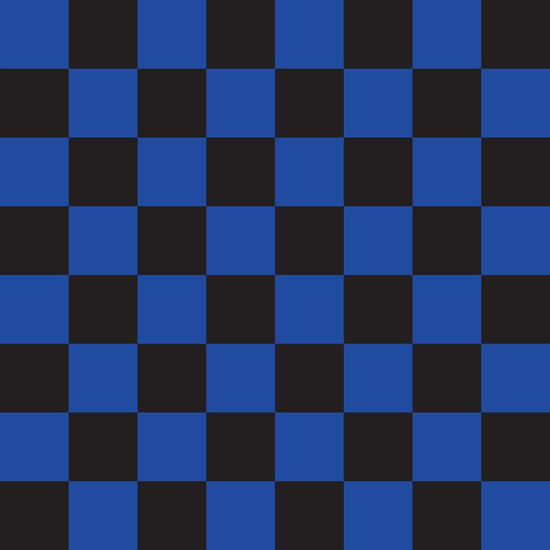 Checkered Basics Fabric - Navy Blue on Black