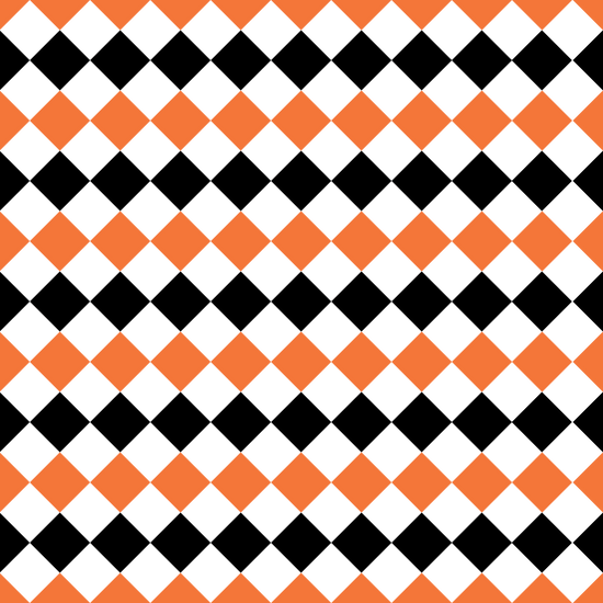 Checkered Diamond Pattern Basics Fabric - Halloween