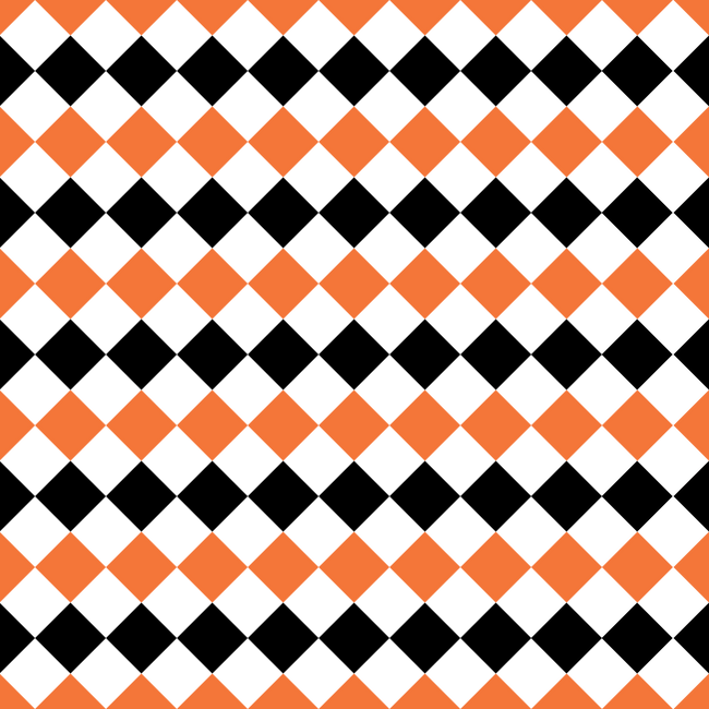 Checkered Diamond Pattern Basics Fabric - Halloween