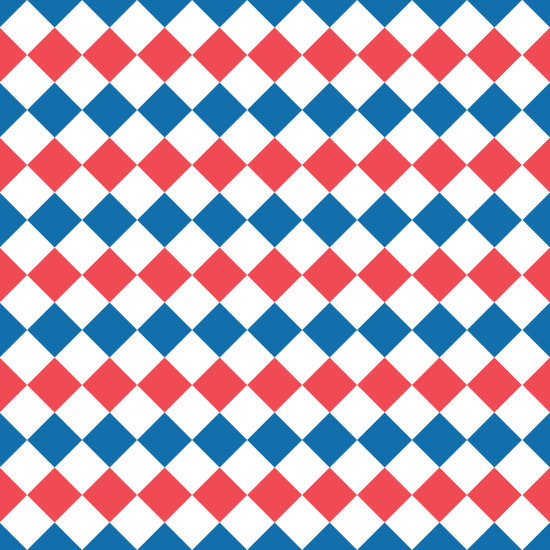 Checkered Diamond Pattern Basics Fabric - Patriotic