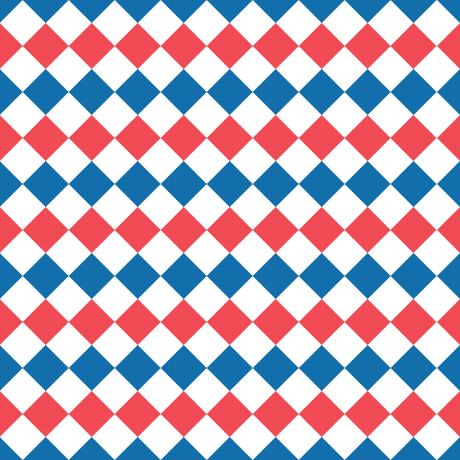 Checkered Diamond Pattern Basics Fabric - Patriotic
