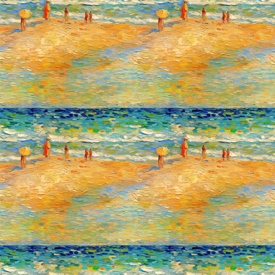 Claude Monet Beach Pattern #2 Fabric
