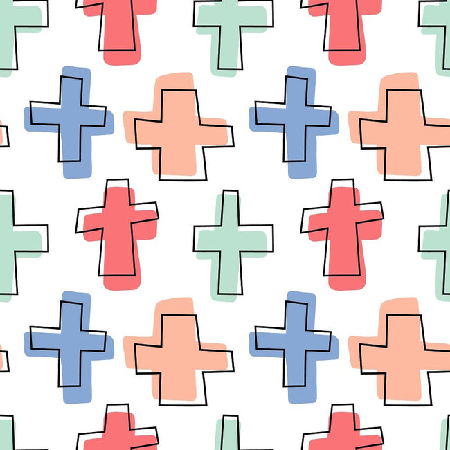 Colorful Crosses Fabric