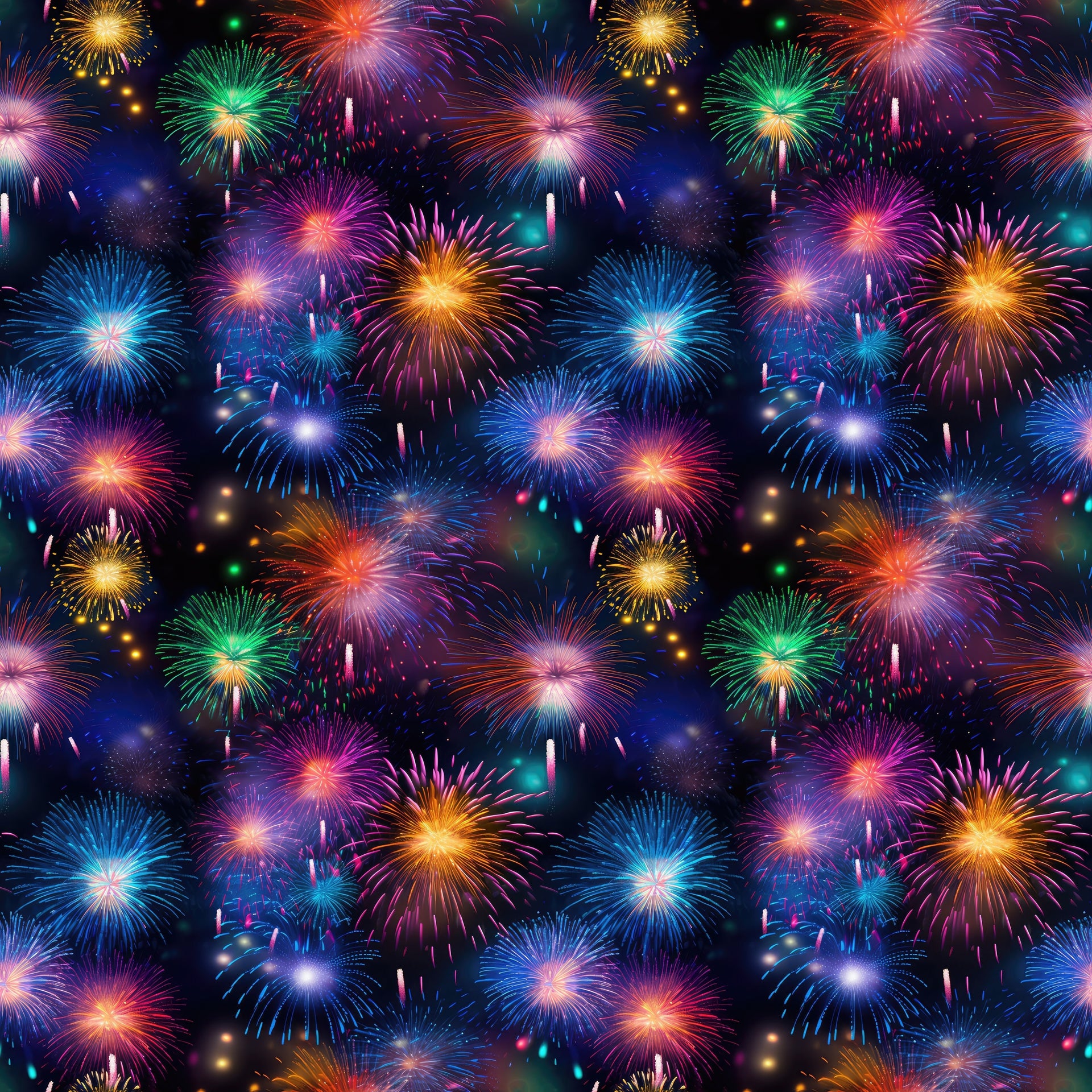 Colorful Fireworks Fabric