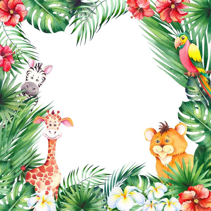 Cute African Animals Frame Fabric Panel