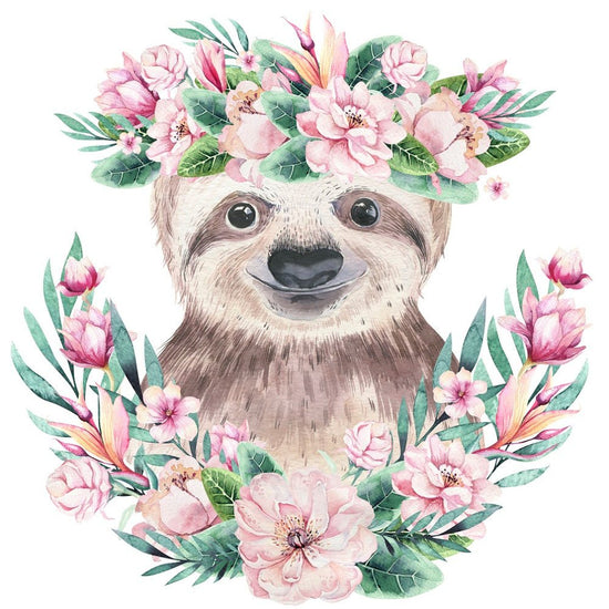 Cute Baby Sloth Fabric Panel