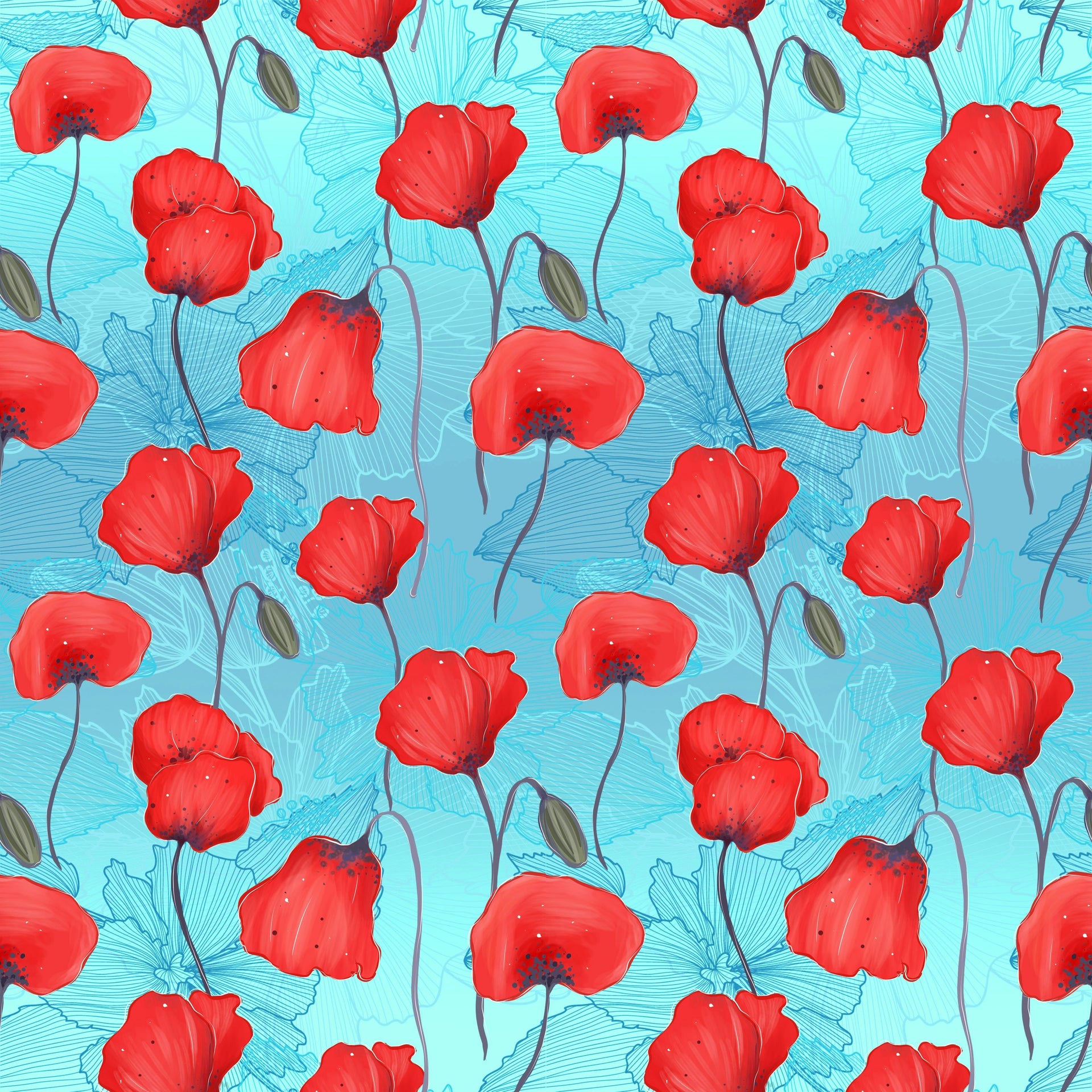 Cute Wizard of OZ Floral Fabric - Blue