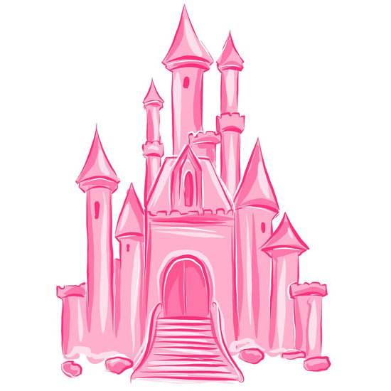 Cute Wizard of OZ Pink Castle Fabric Panel