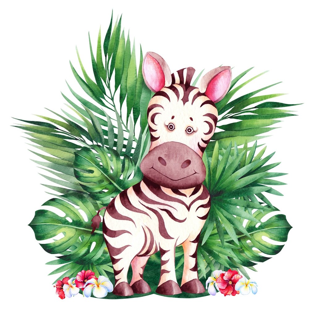 Cute Zebra Fabric Panel