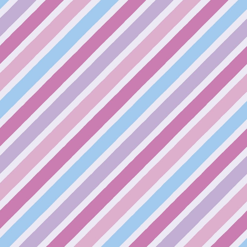 Diagonal Stripe Fabric - Pink Pastels