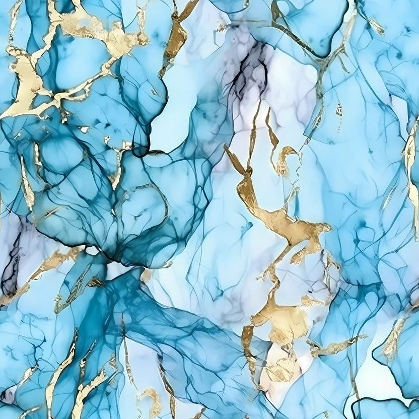 Elegant Marble Fabric - Blue