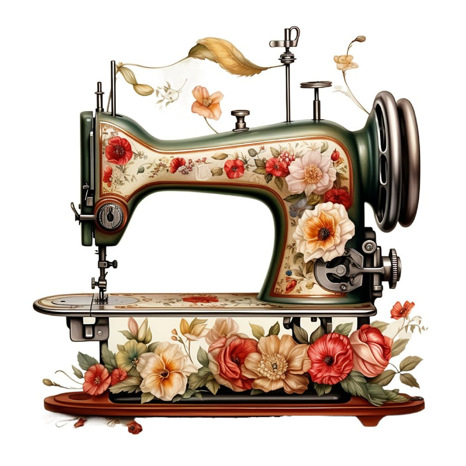 Elegant Sewing Machine #5 Fabric Panel