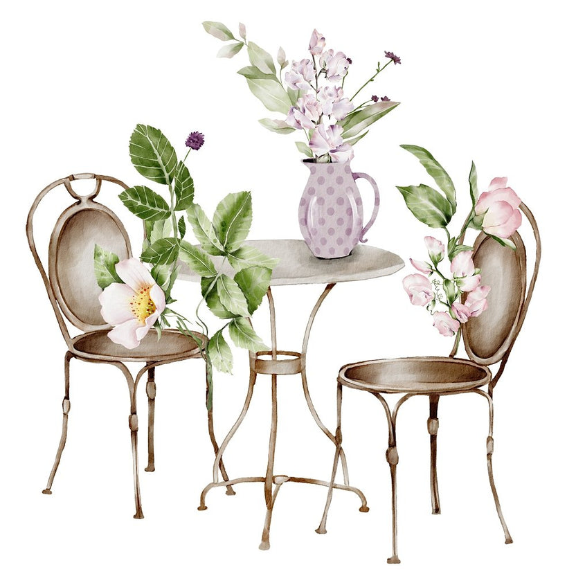 English Garden Outdoor Seating Fabric Panel