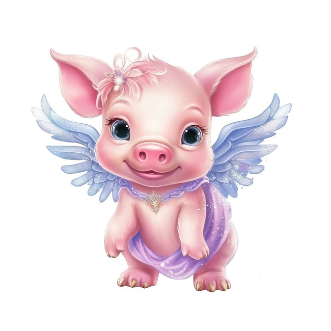 Fairy Animals Pig Fabric Panel