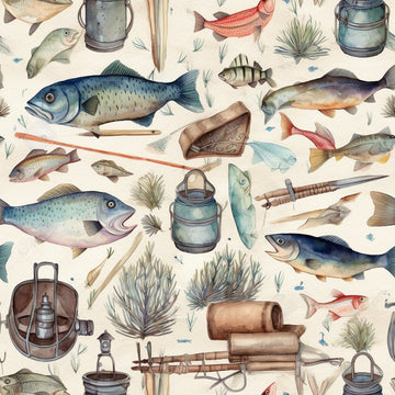 Fishing Up North Pattern #1 Fabric