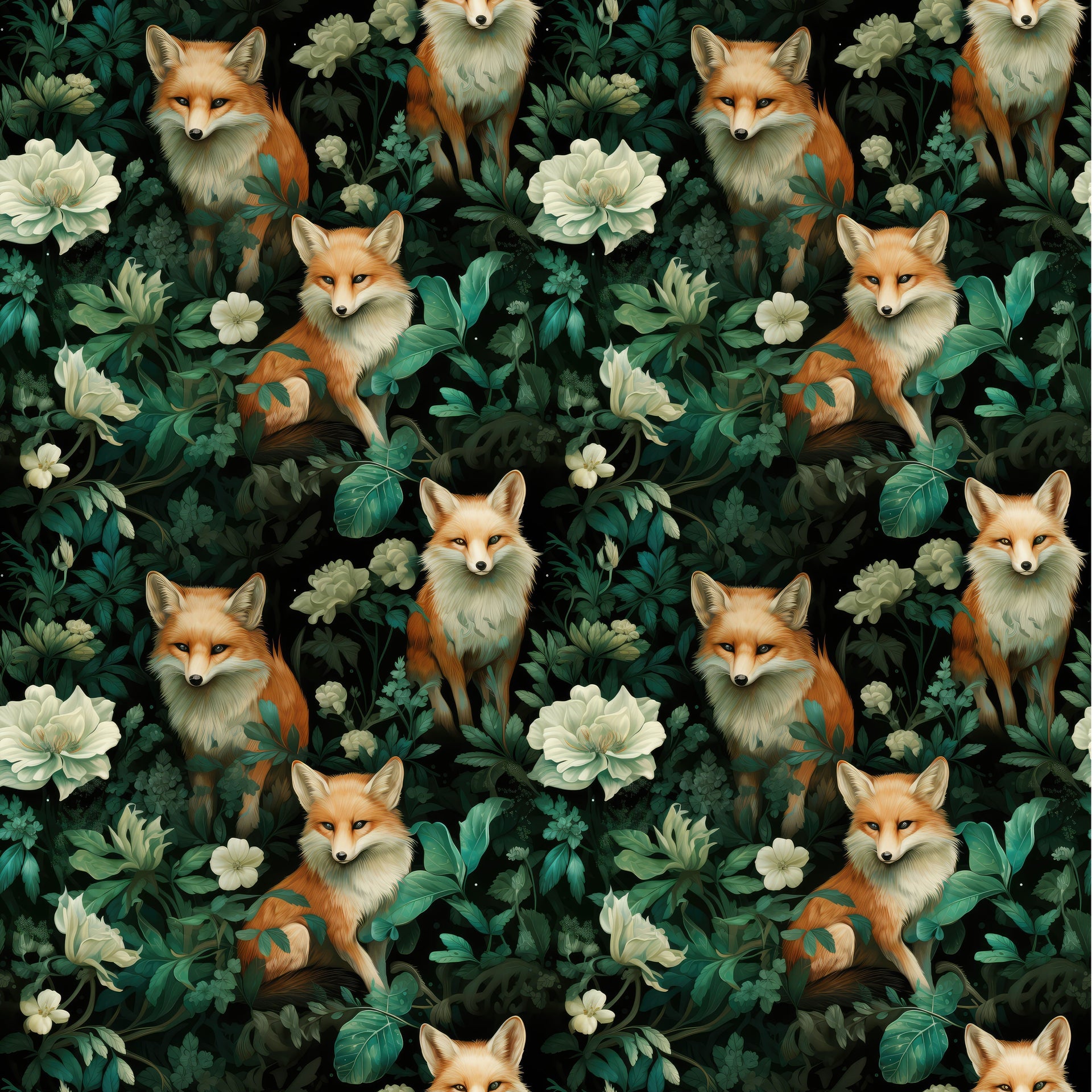 Fox's In The Forest Fabric