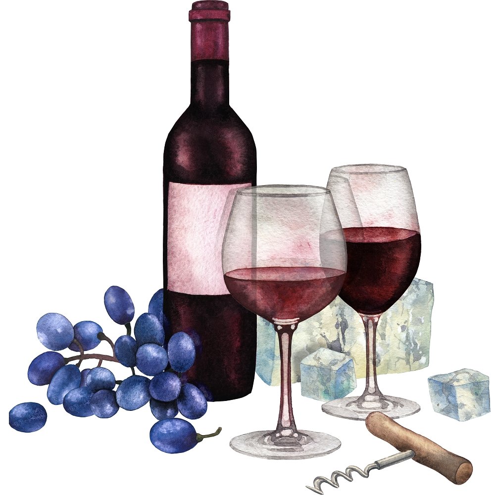 Glasses Of Red Wine Fabric Panel