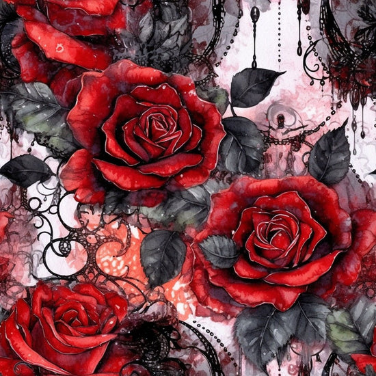 Gothic Rose Garden Pattern #8 Fabric