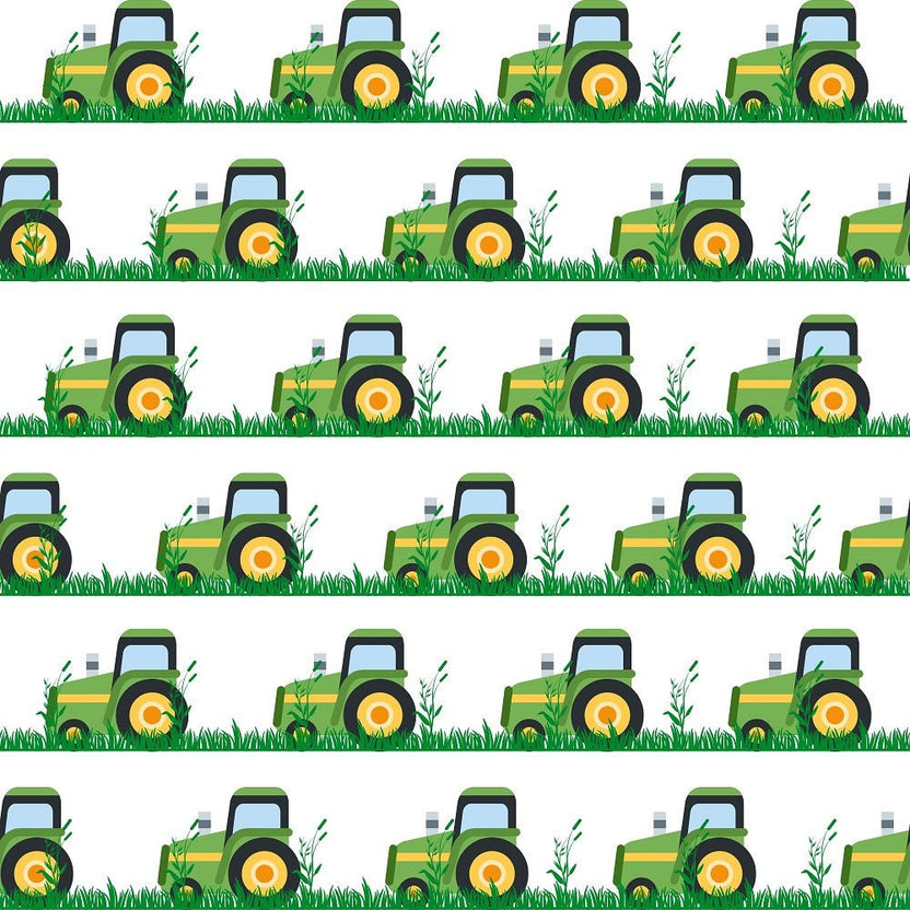 Green Tractors Fabric