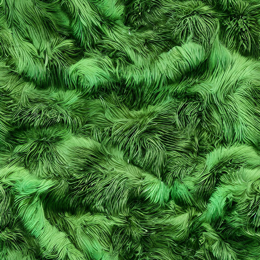 Grinch Green Fur Pattern Fabric