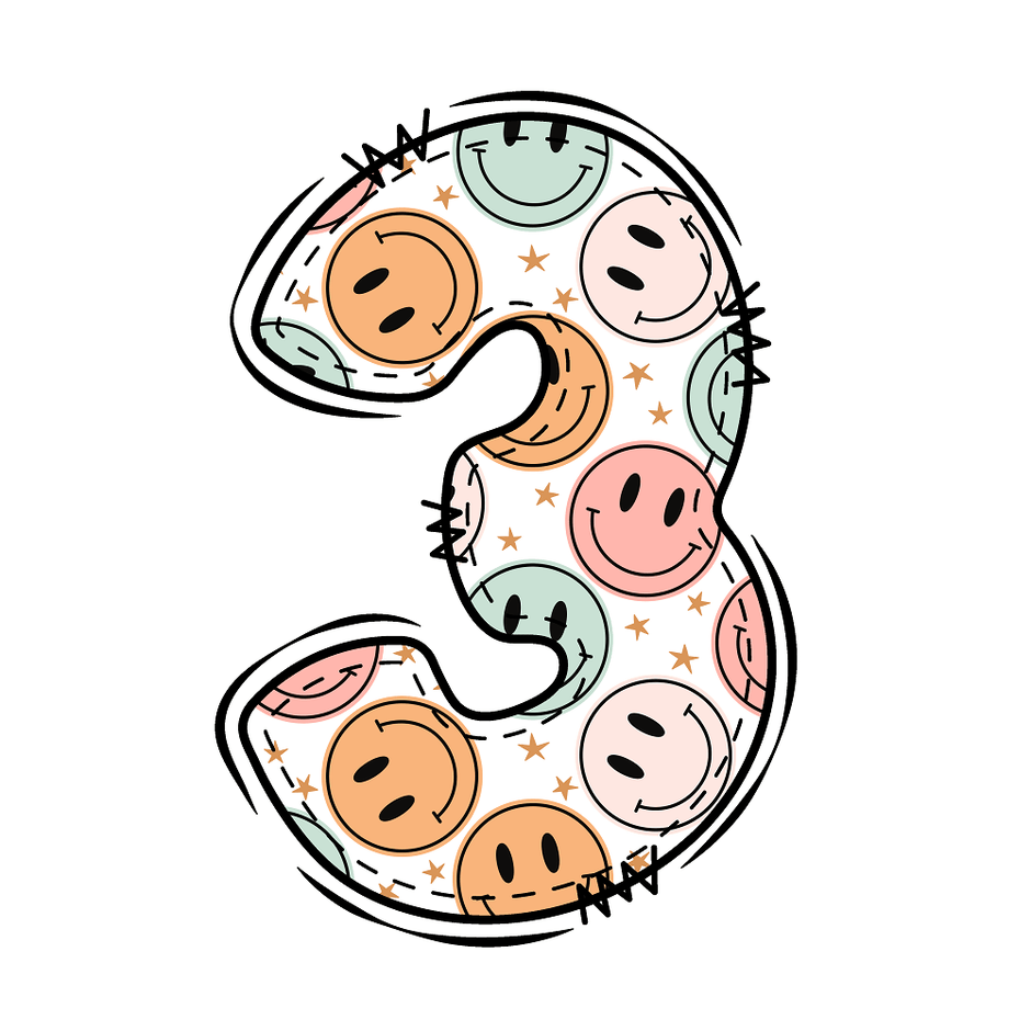 Groovy Doodle Smiley ''3'' Fabric Panel