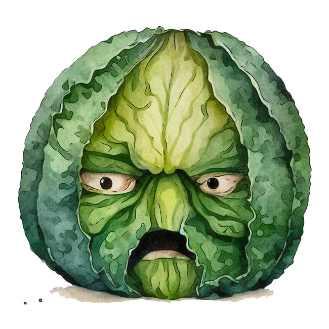 Grumpy Vegetables Lettuce Fabric Panel