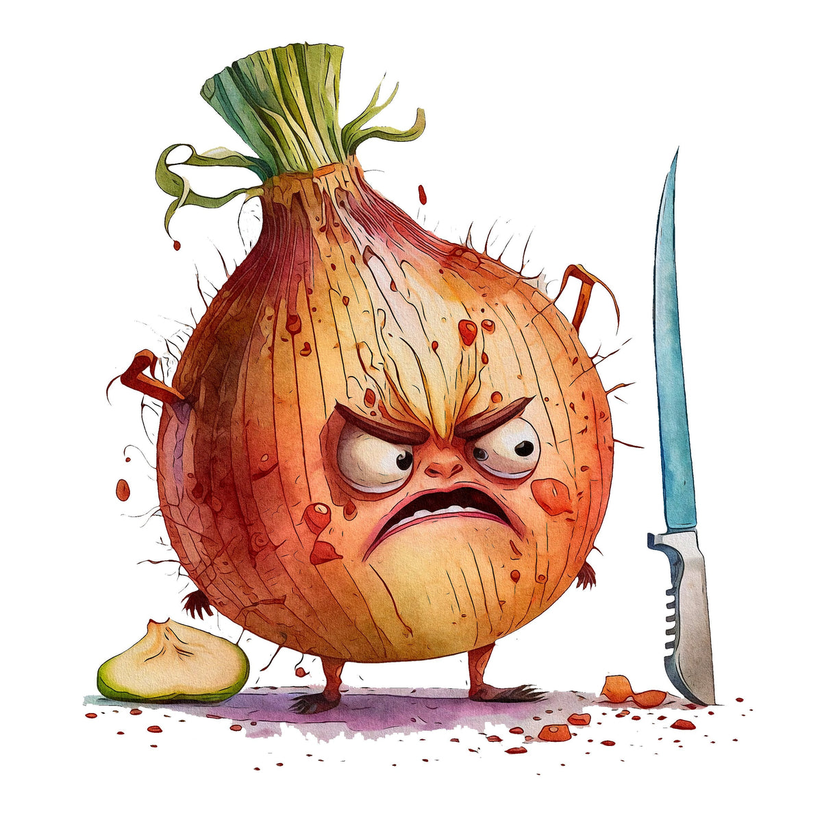 Grumpy Vegetables Onion Fabric Panel