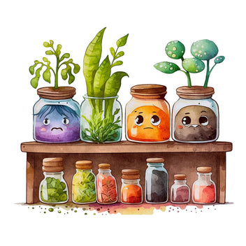 Grumpy Vegetables Scene #3 Fabric Panel