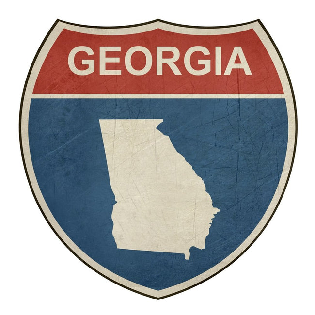 Grunge Highway Sign Fabric Panel - Georgia